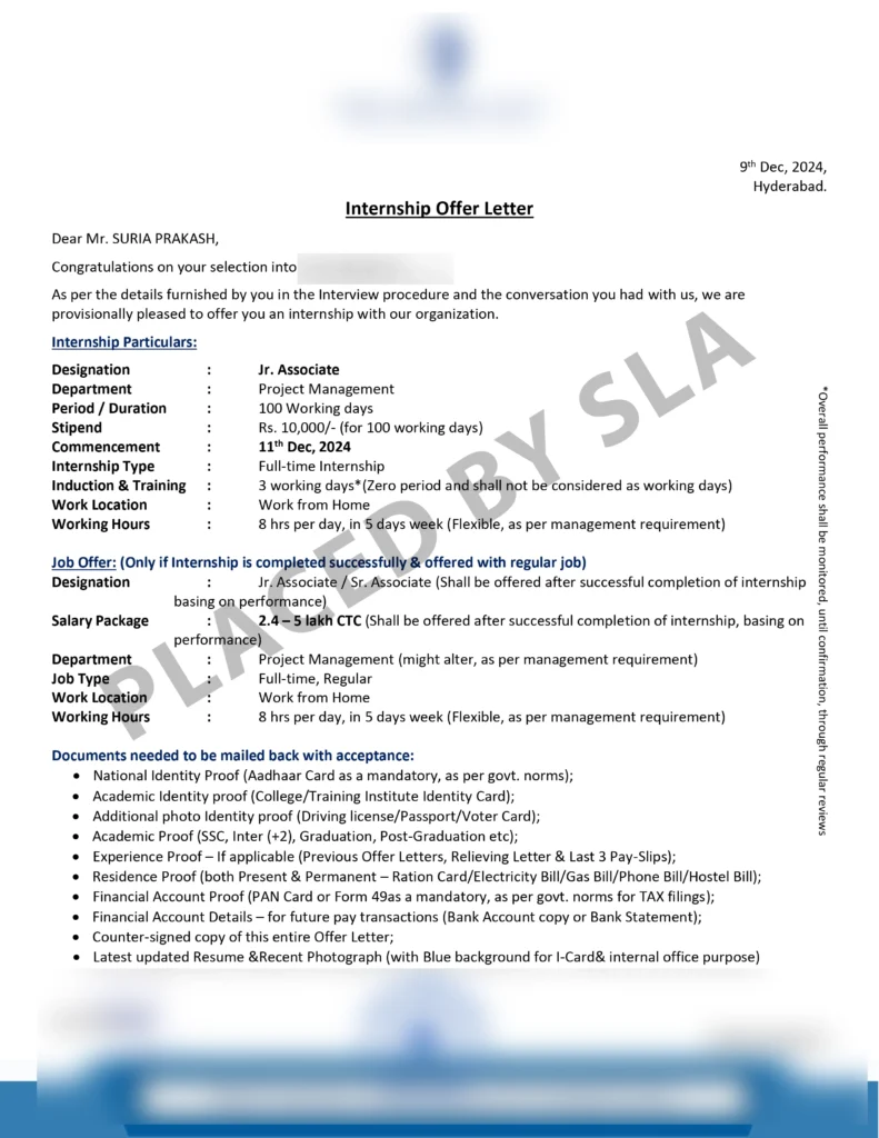2025-Offer Letter-03 – SLA Reviews ::: Reviews, Ratings and More